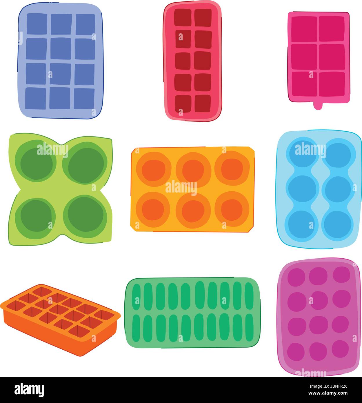 fresh herb freezing tray set cartoon vector illustration Stock Vector ...