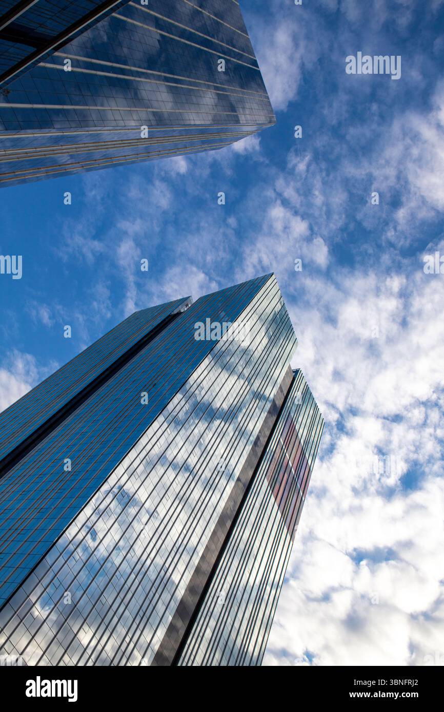 Sao Paulo, Brazil - May 26, 2021 - The glass facade of a modern ...