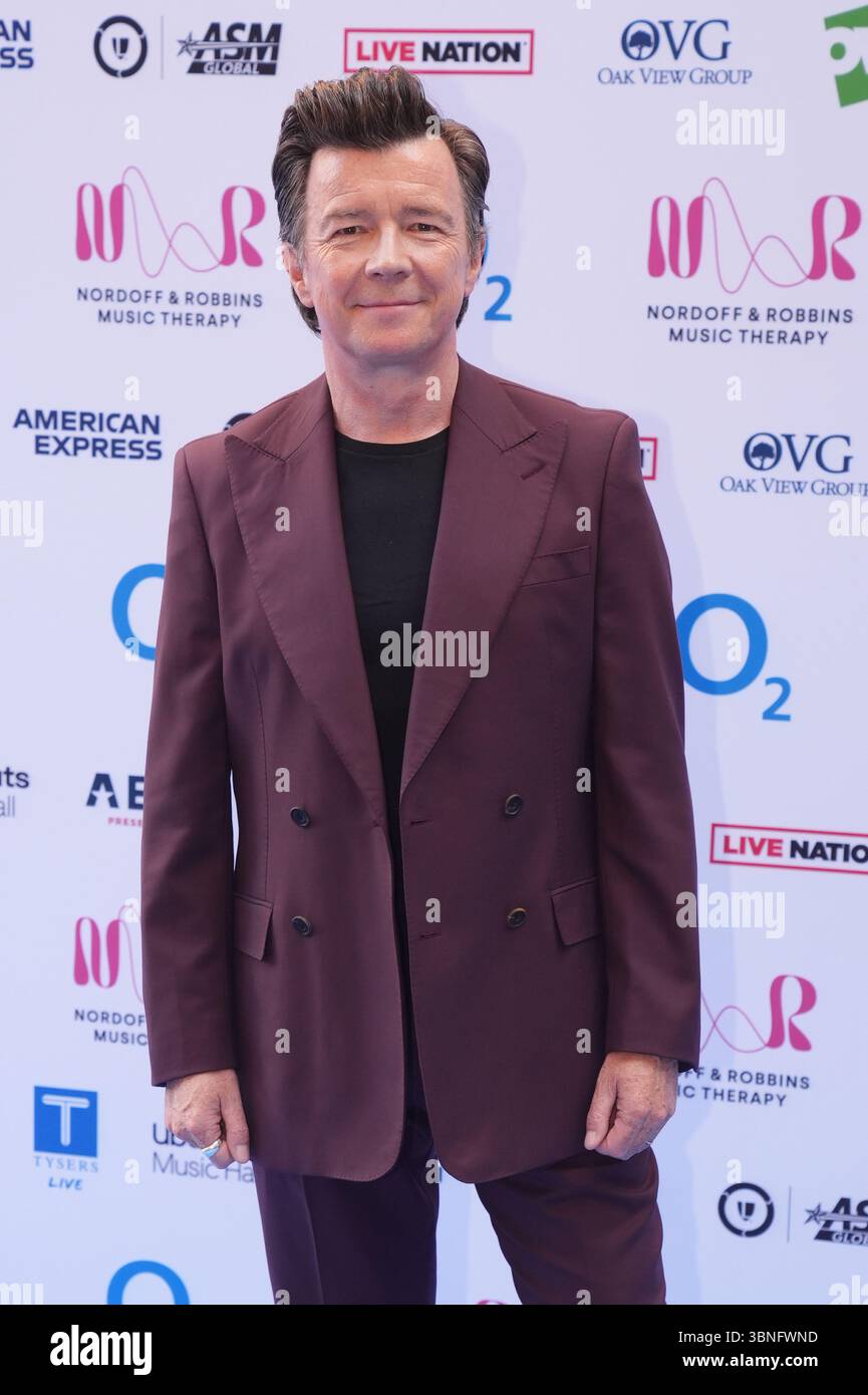 Rick Astley attends the Nordoff & Robbins O2 Silver Clef Awards at the ...