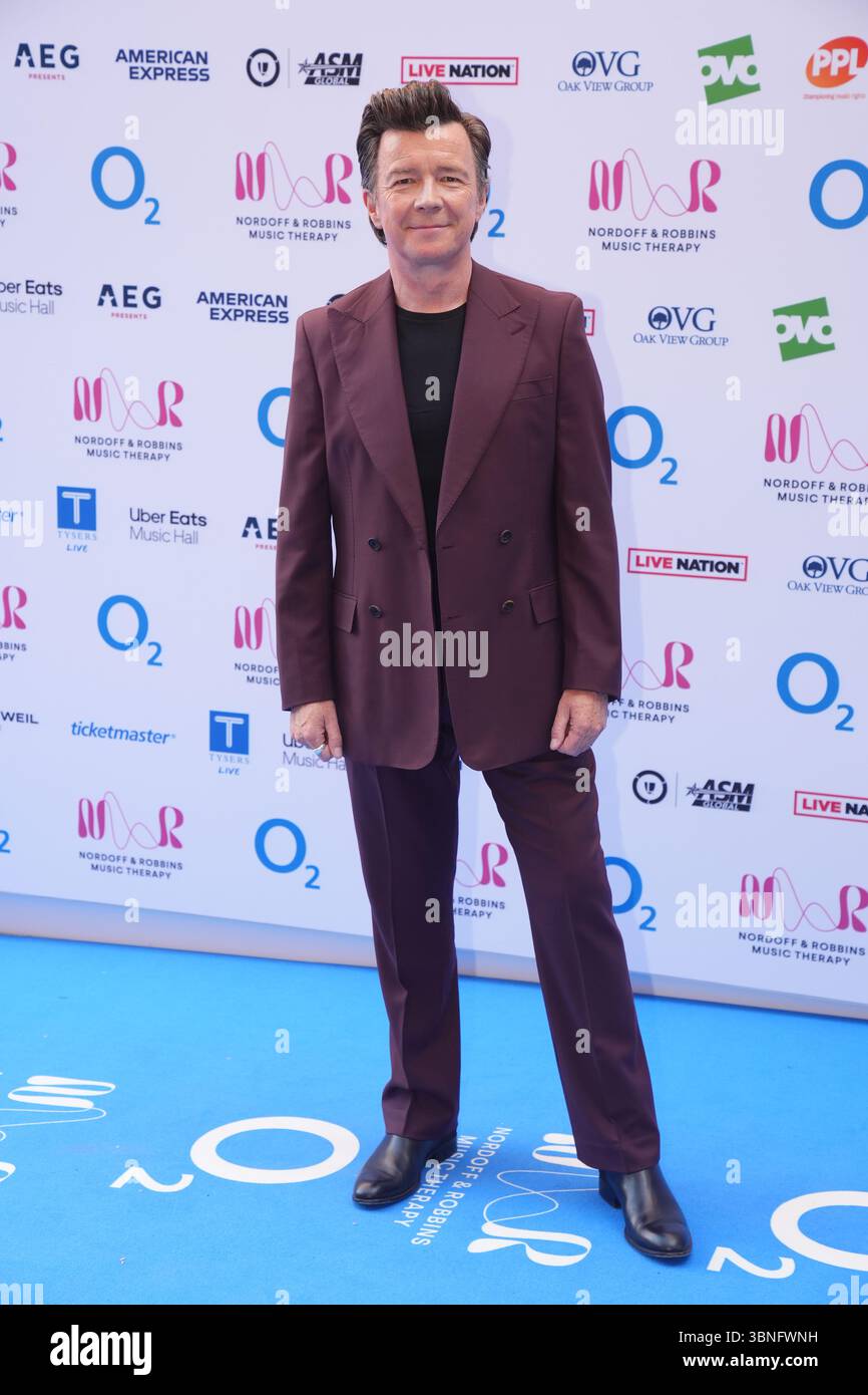 Rick Astley attends the Nordoff & Robbins O2 Silver Clef Awards at the ...