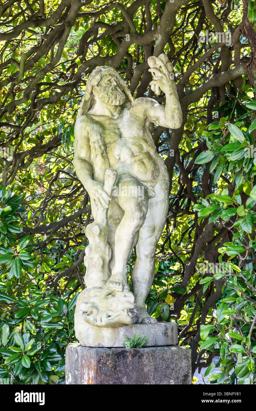 Stresa, Italy - May 2025: Hercules statue located in Villa Pallavicino ...