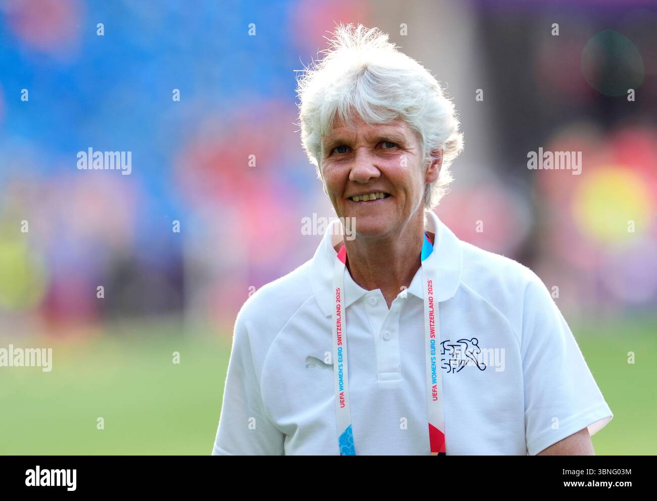 Switzerland head coach Pia Sundhage before the UEFA Women's Euro 2025 ...