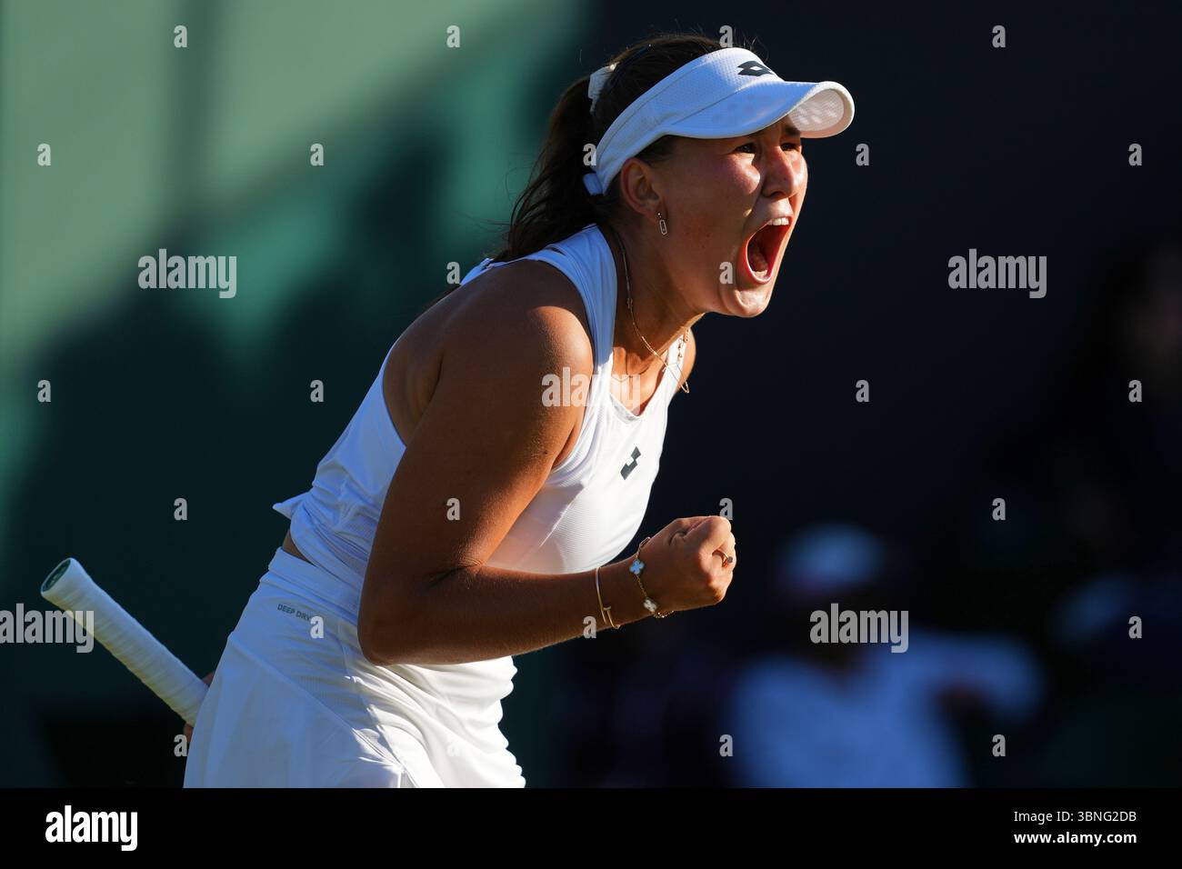 Russia's Kamilla Rakhimova reacts after winning a point against Jasmine ...