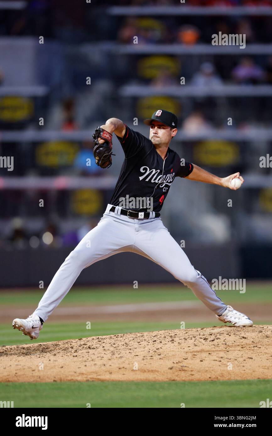Birmingham Barons relief pitcher Max Roberts (46) in action against the ...