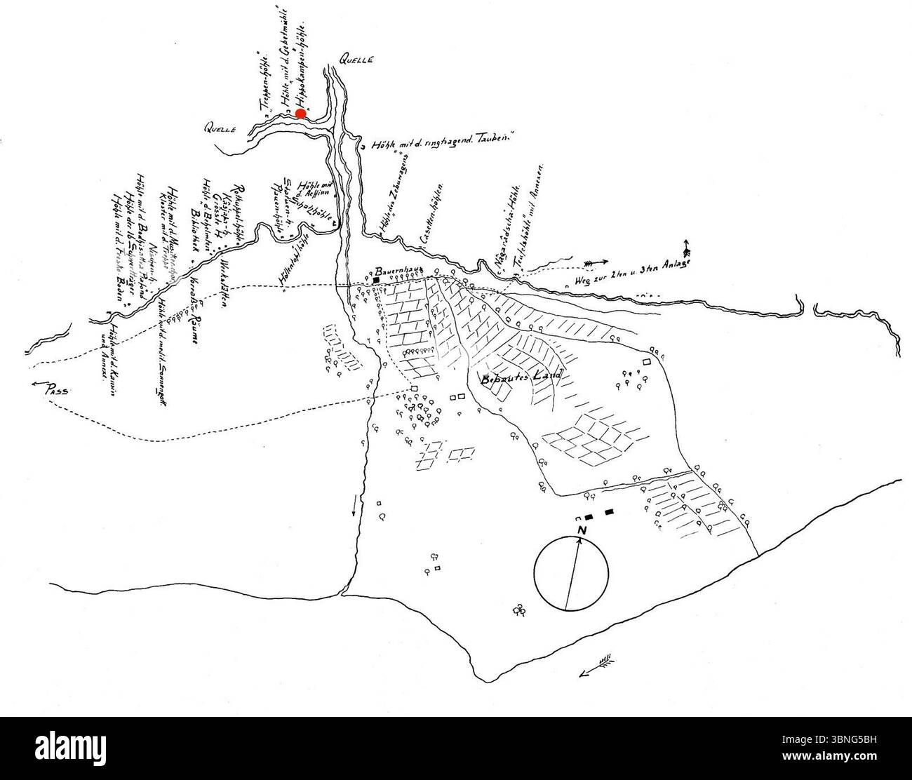 Location of the Cave of the Hippocampi (Cave 118 Stock Photo - Alamy