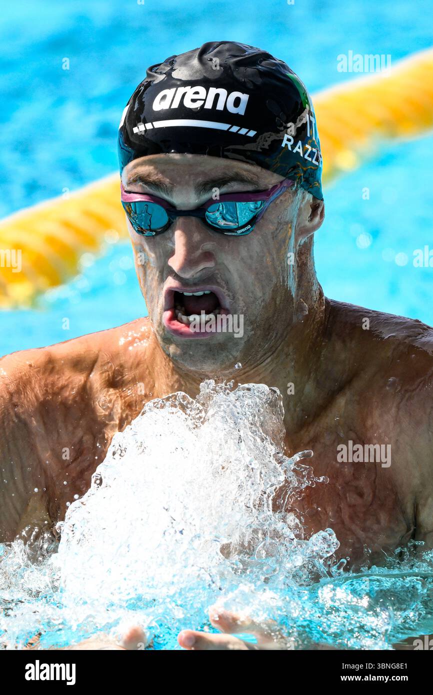 Alberto Razzetti of Italy competes in the 400m Individual Medley Men ...
