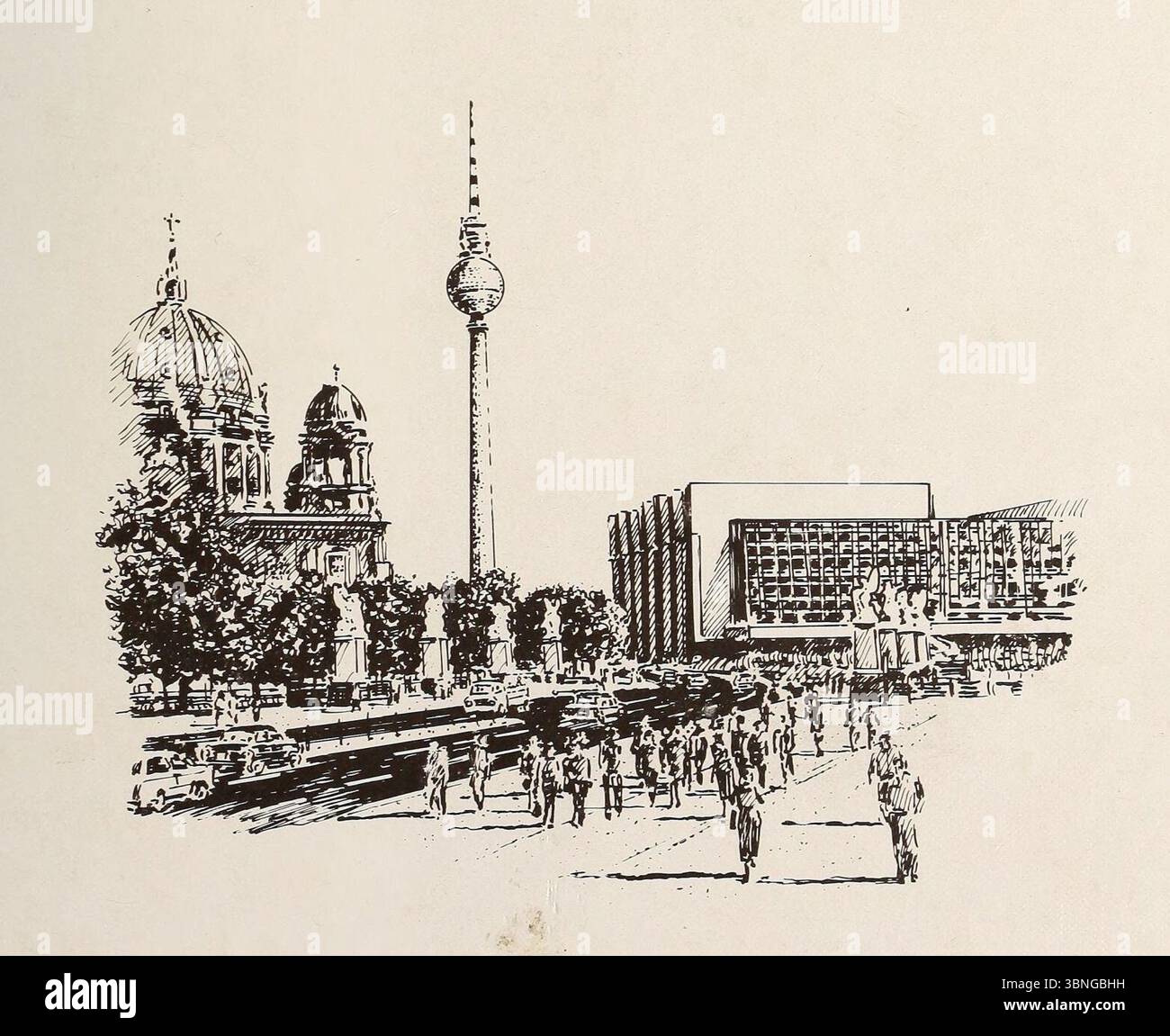 Looking across the Karl Marx Bridge to Marx-Engels Square in East ...