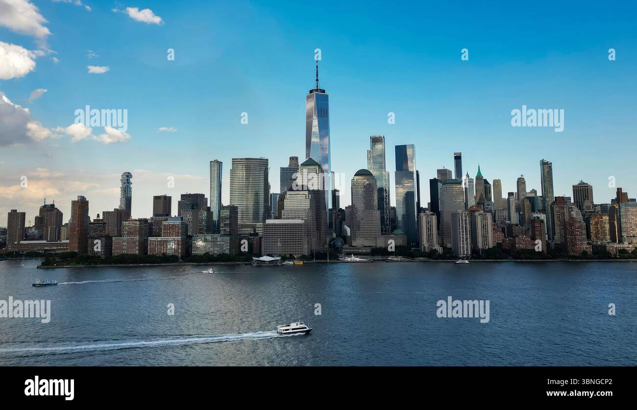 Aerial skyline of New York City, United States. NYC skyline. Panorama ...