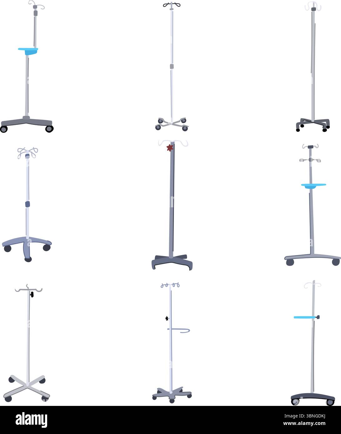 hydration iv drip stand set cartoon vector illustration Stock Vector ...