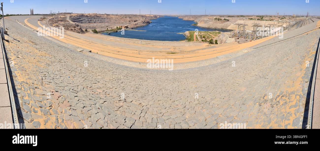 The Aswan Dam, or Aswan High Dam one of the world's largest embankment ...