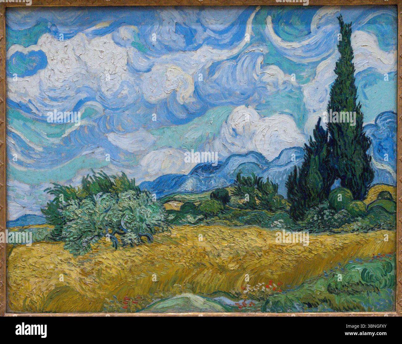 Wheat Field with Cypresses, Vincent van Gogh, Dutch, oil on canvas ...