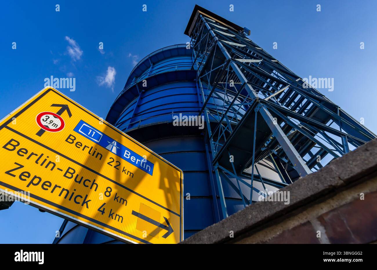 Detailed view of gas holder monument (Denkmalanlage Gaswerk) in Bernau ...