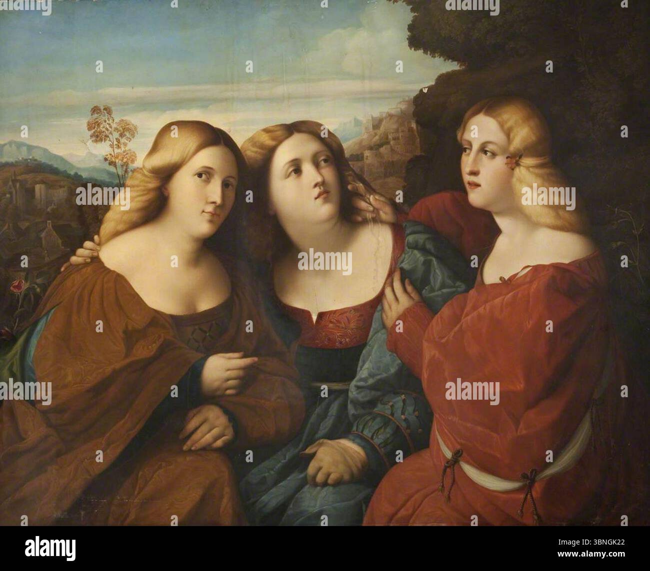 Louis Castelli (1805-1849) - The Three Sisters (after Jacopo Palma il ...