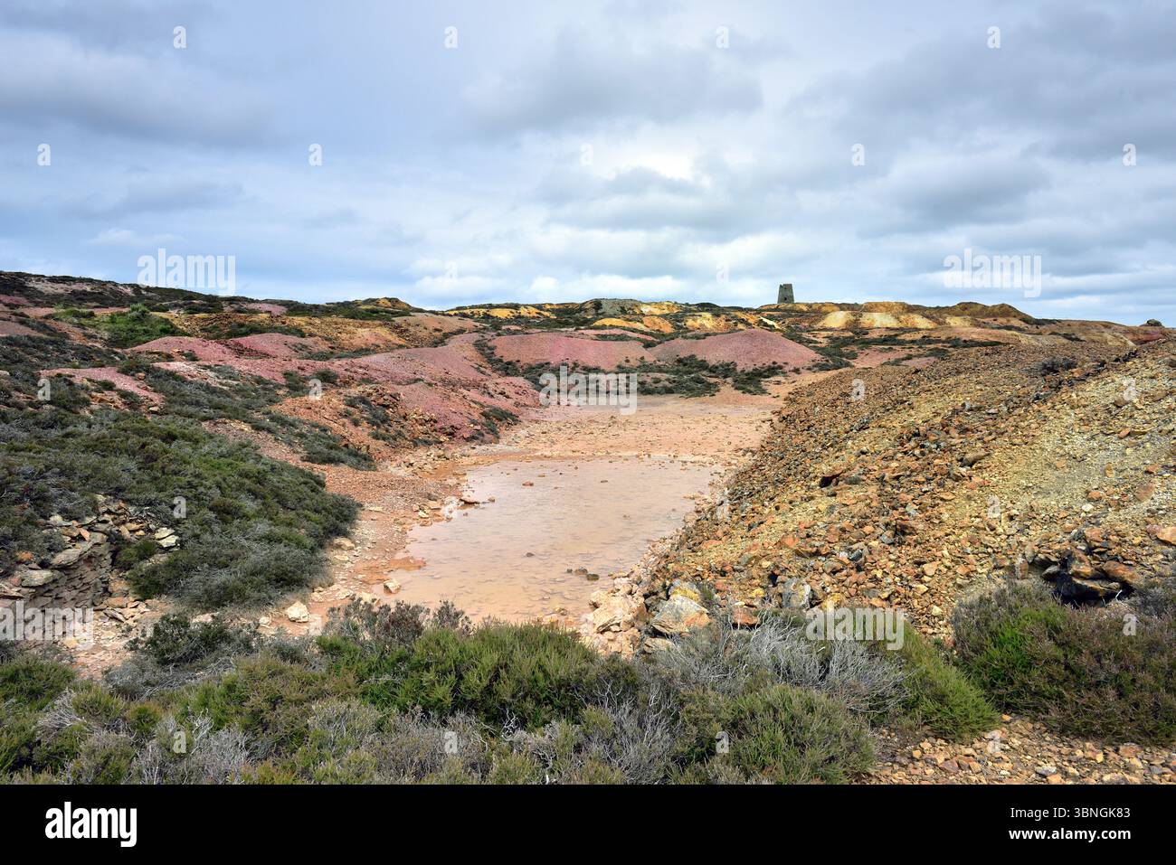 Reflections in a settlement pond at Pary's Mountain Stock Photo - Alamy
