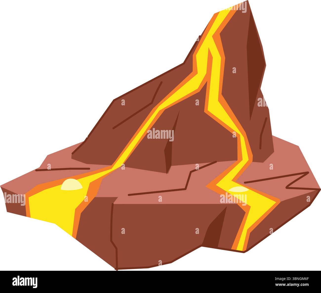 eruption lava platform cartoon vector illustration Stock Vector Image ...