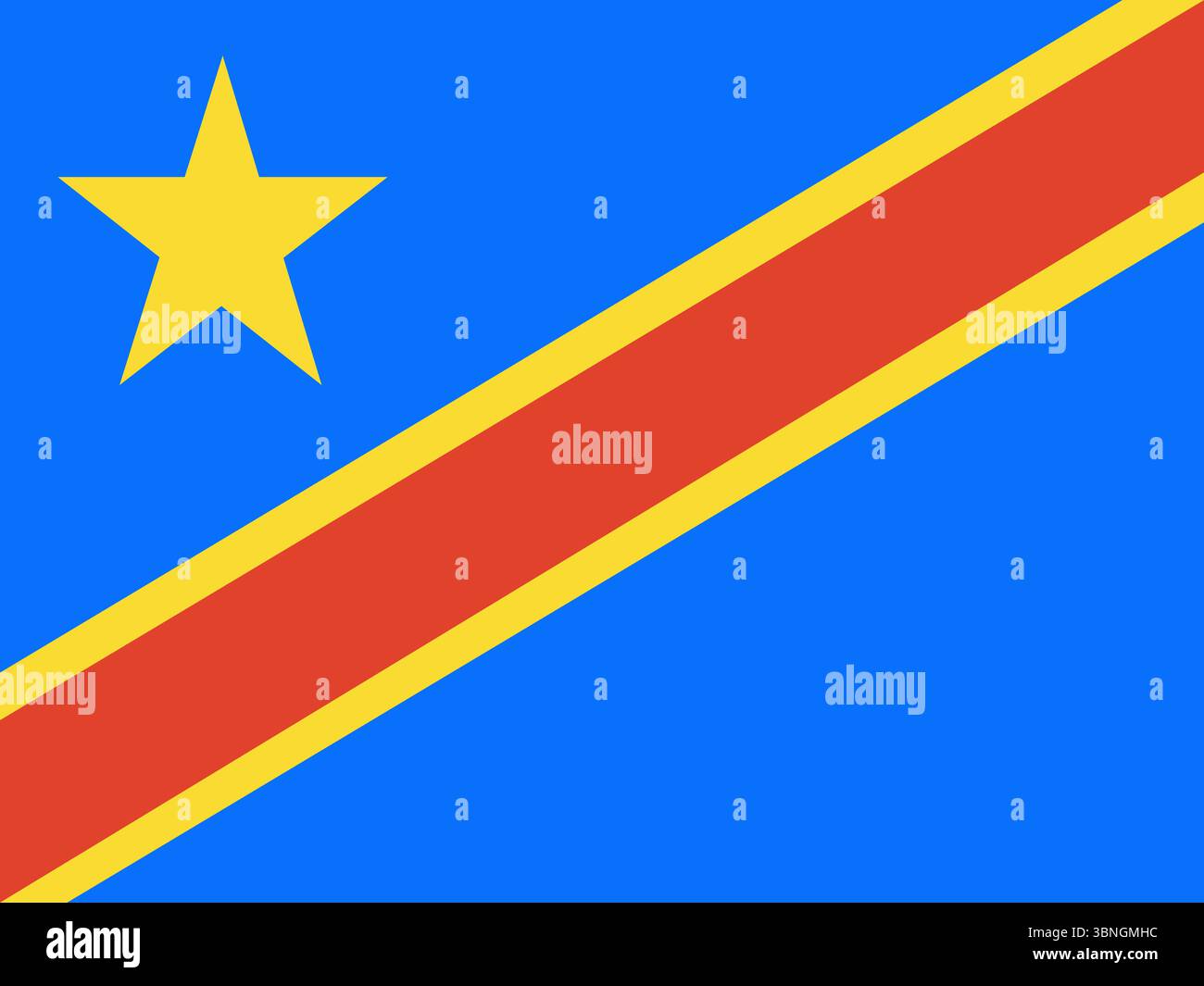 Democratic Republic of the Congo Flag. Official colors and proportions ...