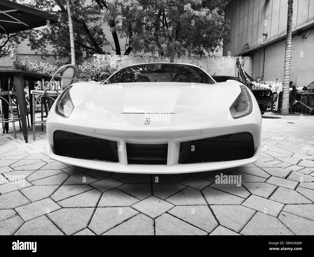 Miami Beach, Florida USA - June 8, 2024: Ferrari 488 gtb spider white ...