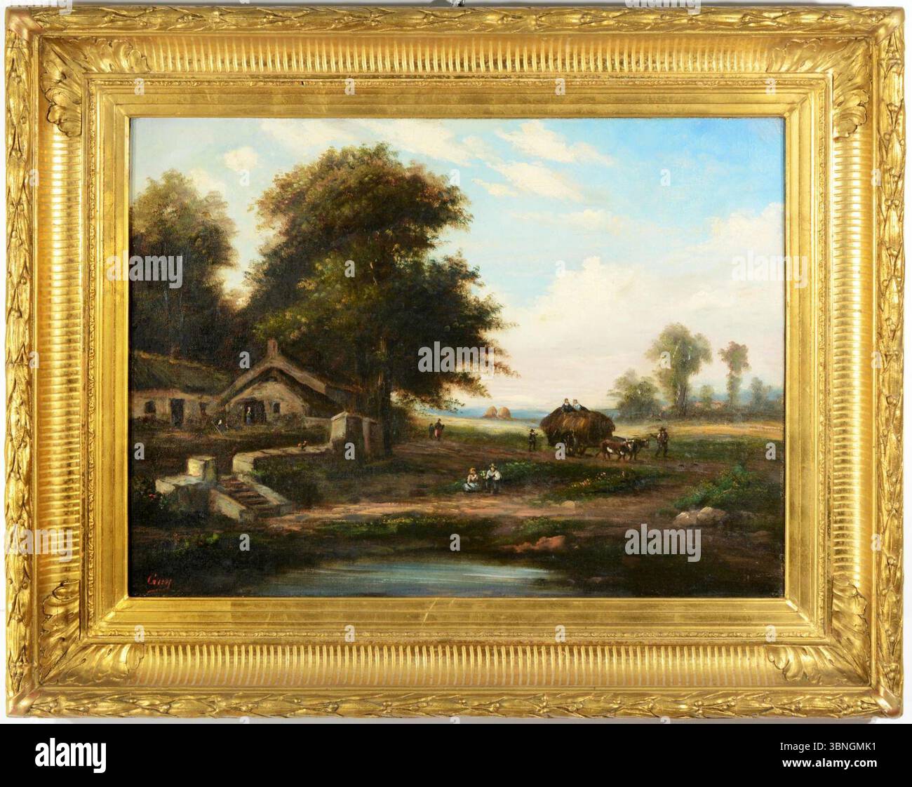 Louis Guy - LANDSCAPE WITH HAY BALES Oil on canvas, 45,8x65 cm, signed ...