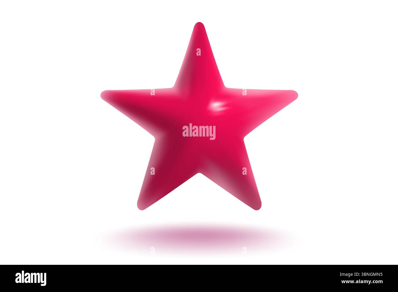 Vector icon of realistic red star. Achievements for games or customer ...
