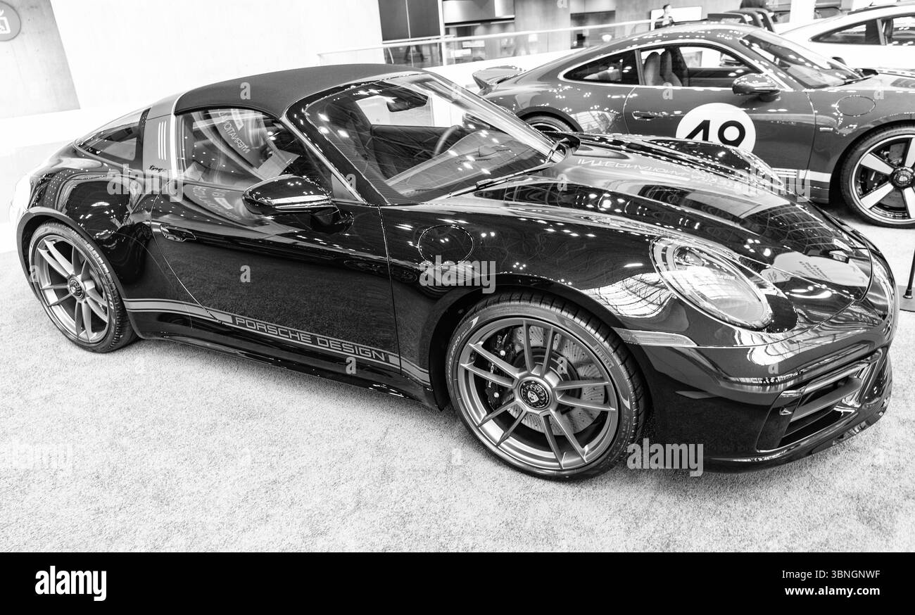 New York City, USA - March 27, 2024: 2023 Porsche 911 convertible ...