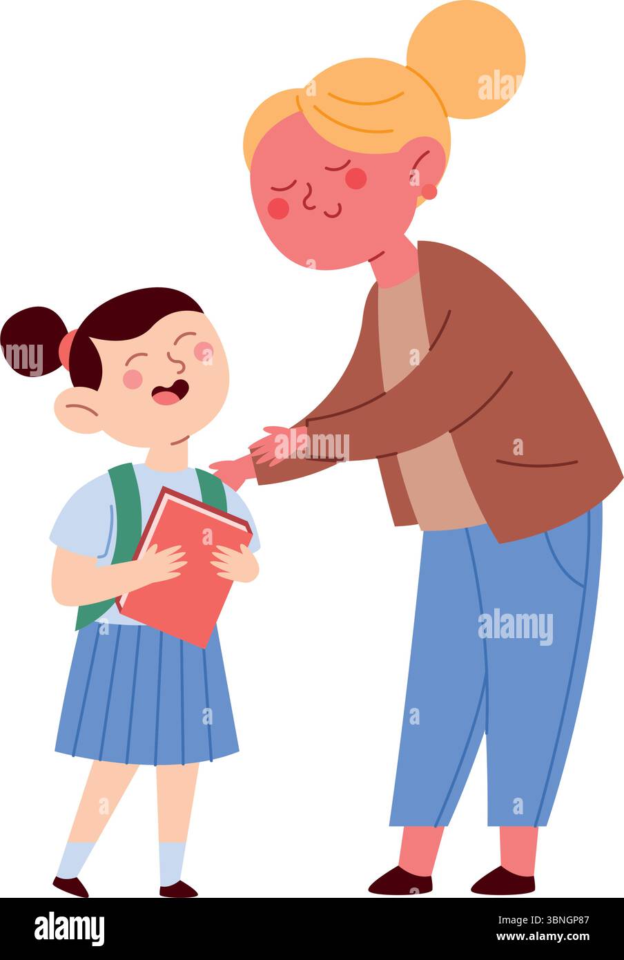 Teacher Love Female Hugging Student Gift Care Emotion Character Stock ...