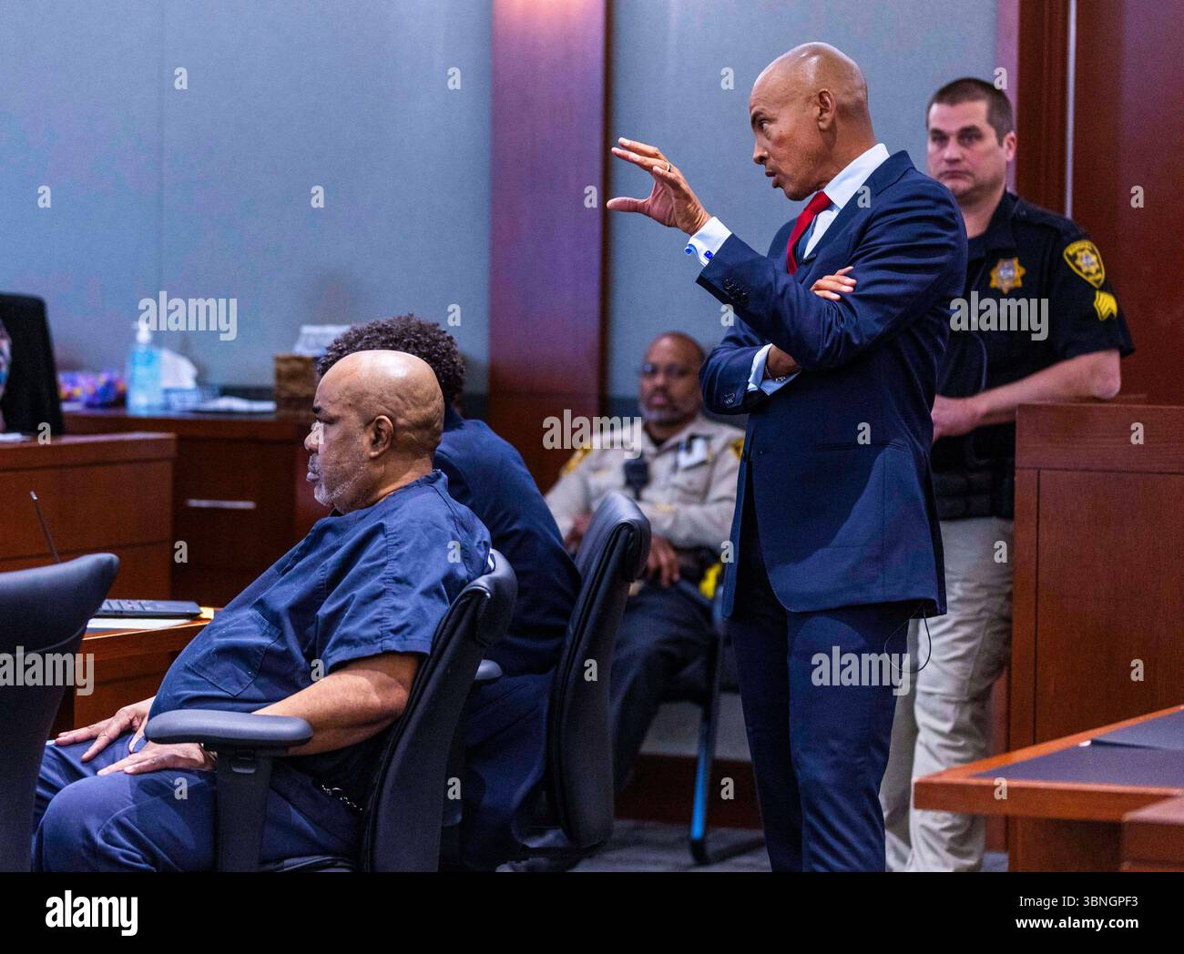 Defense attorney Carl Arnold speaks during a hearing on claims of juror ...