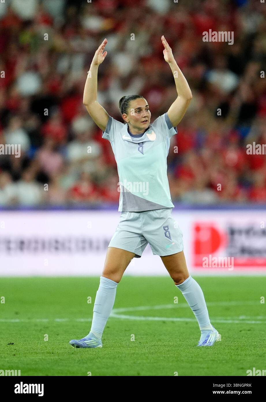 Norway's Vilde Boe Risa applauds the fans after being substituted off ...