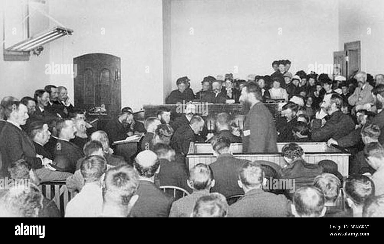 Louis Riel addressing the jury during his trial for treason (cropped ...