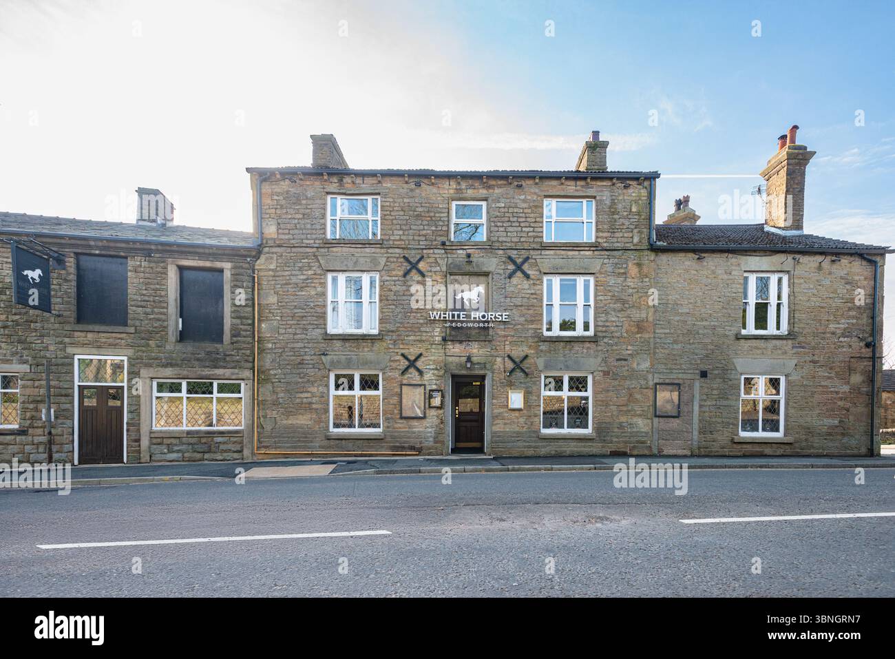 The White Horse, Edgworth Stock Photo - Alamy