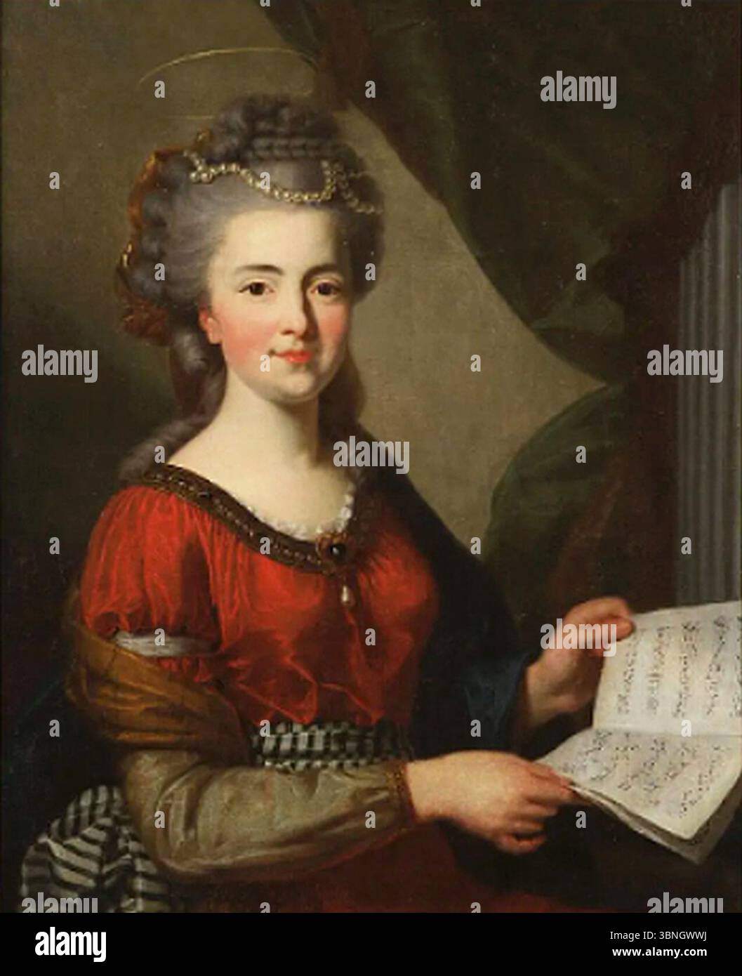 Louis-Michel van Loo - Woman portrait as Saint Cecilia Stock Photo - Alamy