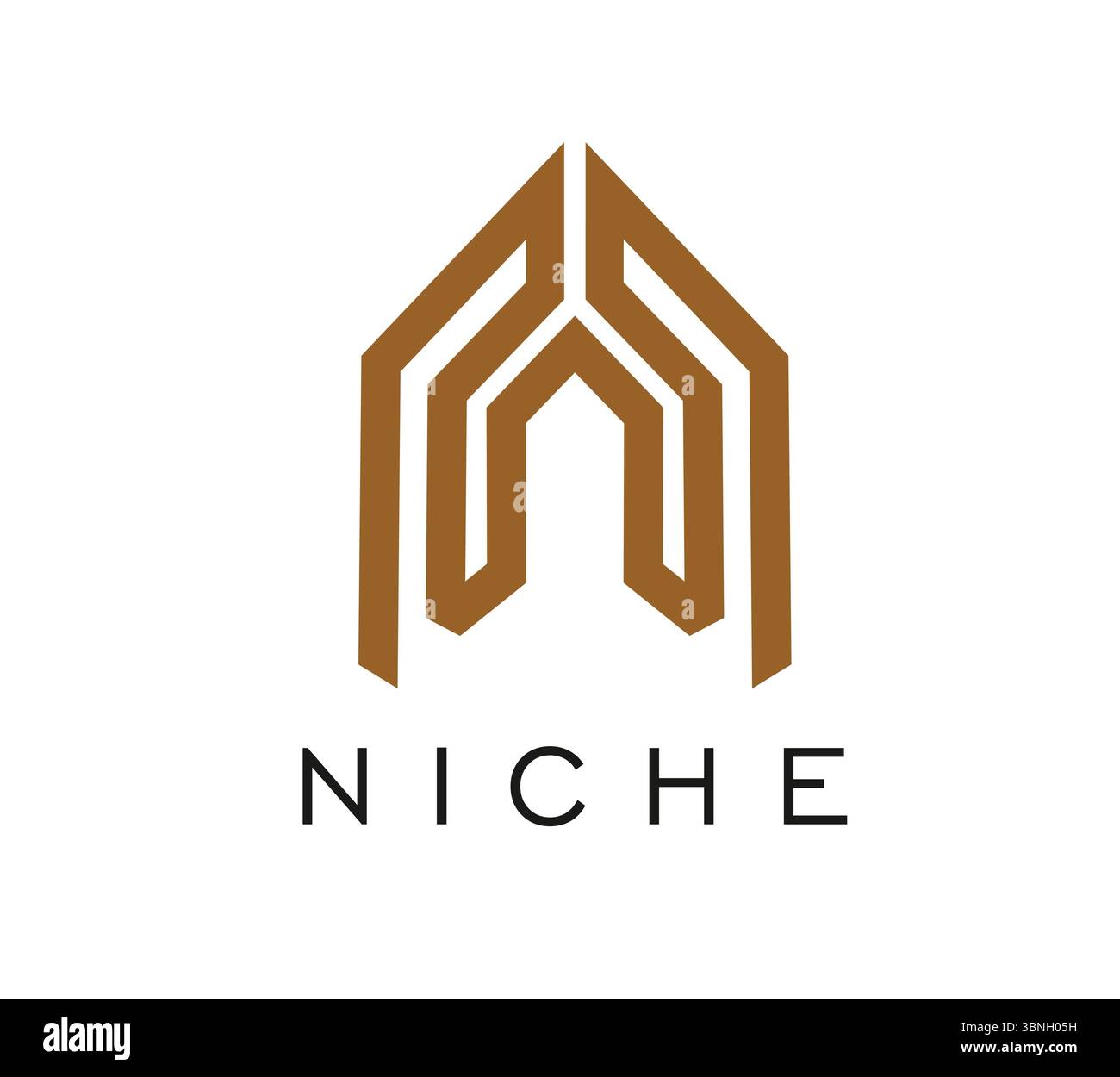 Niche arch icon, abstract gate or window symbol. Castle gate, niche ...