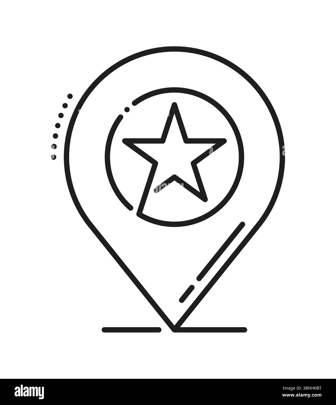 Trip route location point line icon or sign. Destination marker thin ...