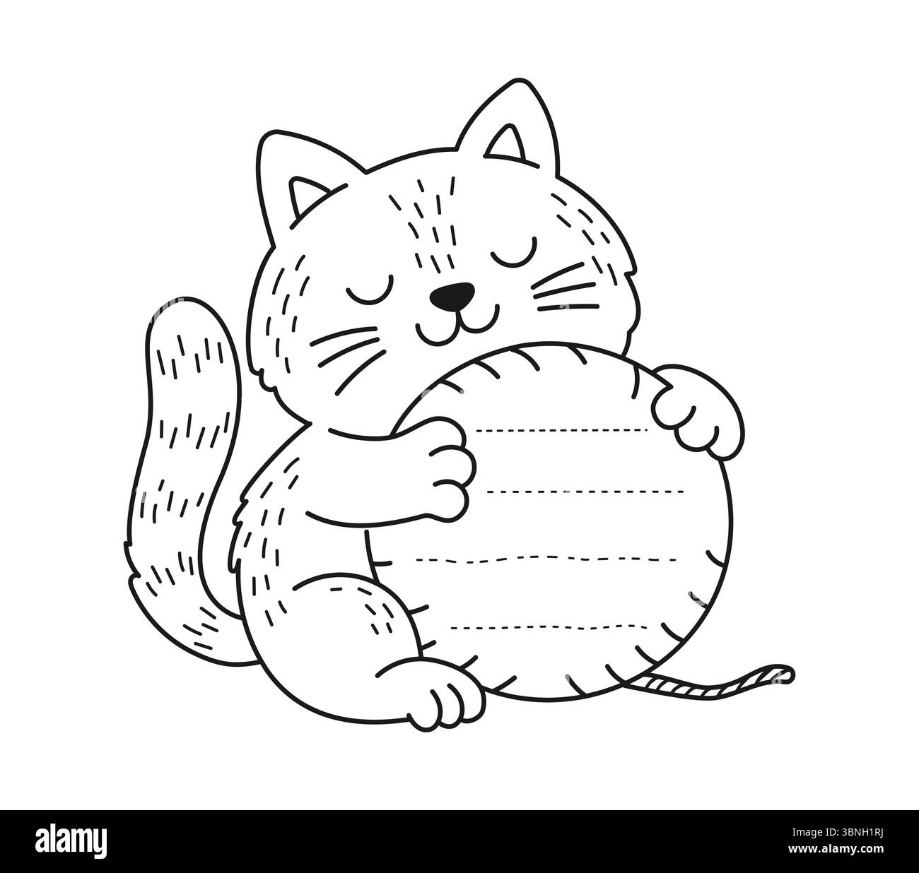 Cat or kitten cheerful animal kids memo note template. Happy kitten ...