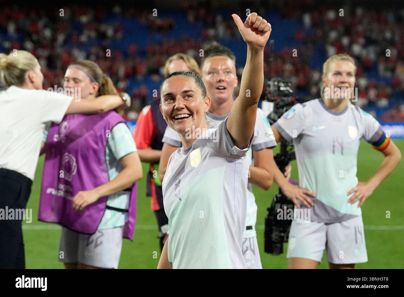Norway's Vilde Boe Risa celebrates at the end of the Euro 2025, group A ...