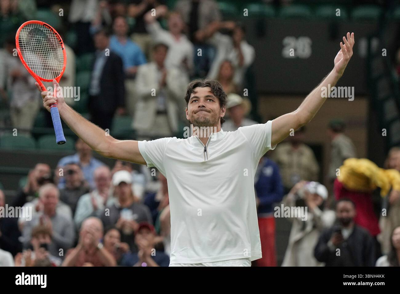 Taylor Fritz of the U.S. reacts after beating Gabriel Diallo of Canada ...