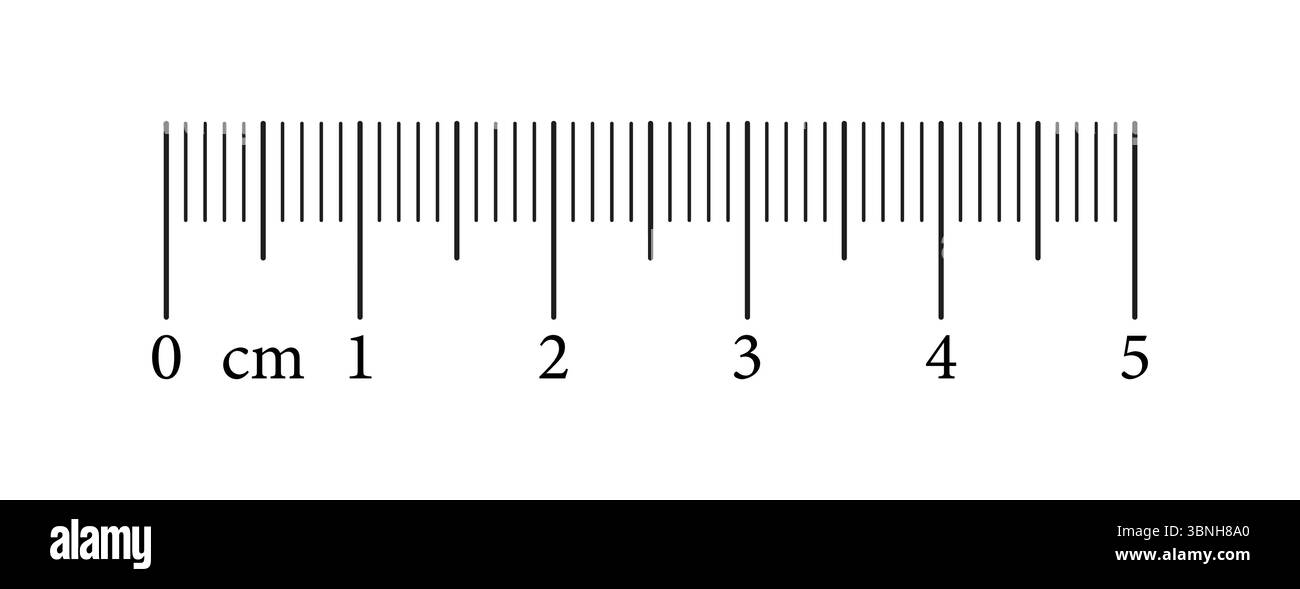 Measuring chart with 5 centimeters. Length measurement math, distance ...