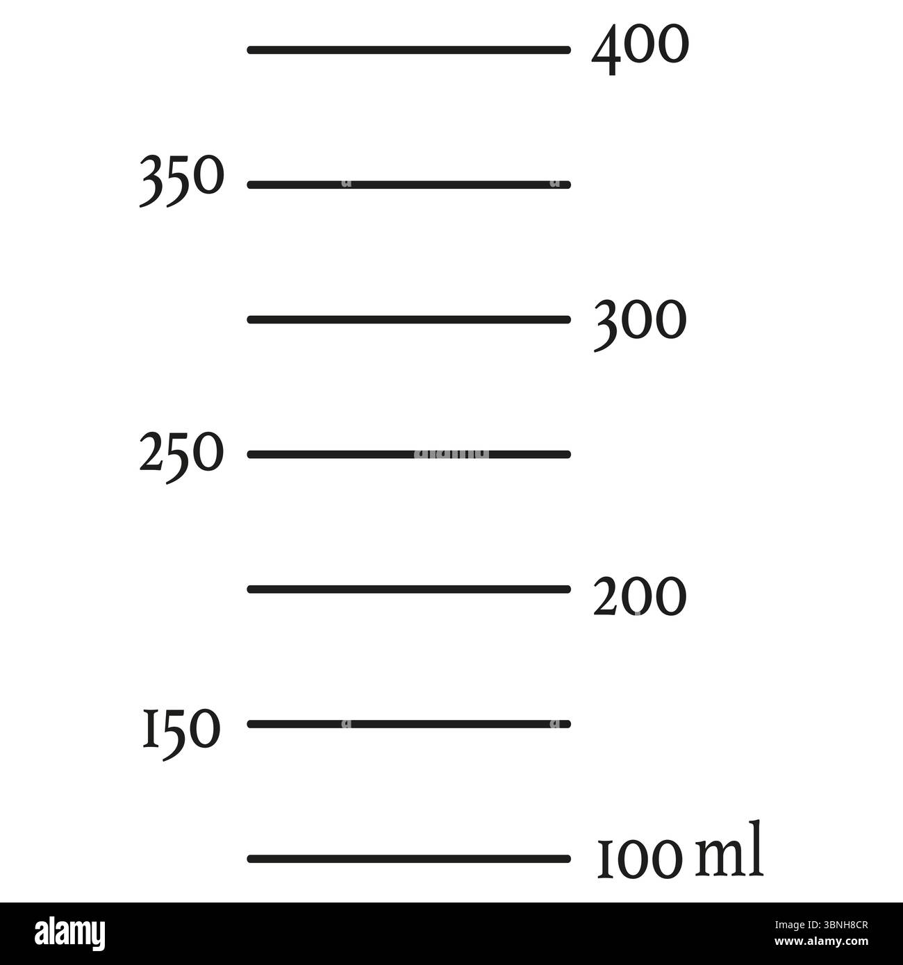 Scale 400 ml liquid volume. Measuring cup or jug to preparing cooking ...
