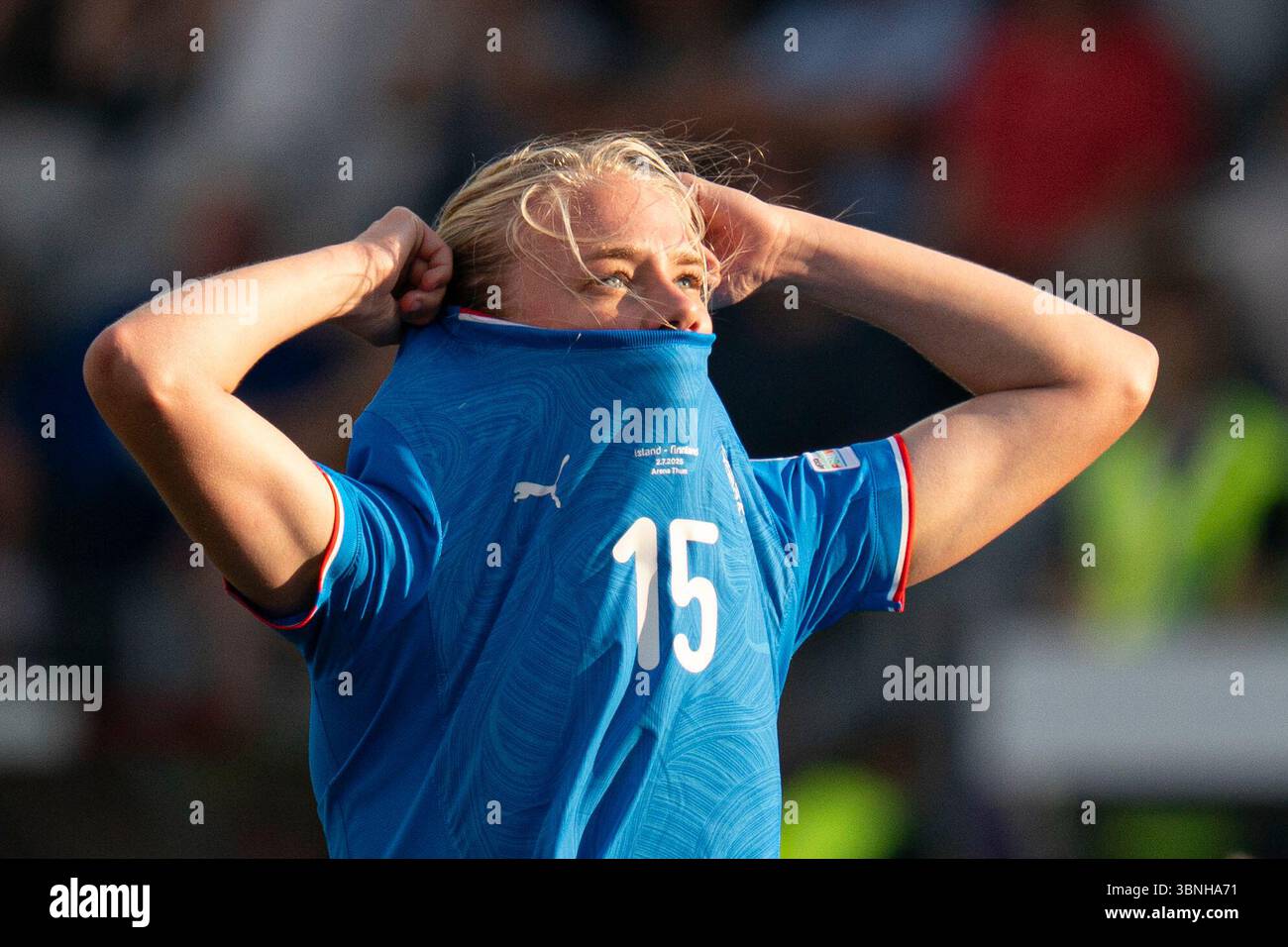 Thun, Switzerland, July 2nd 2025 Katla Tryggvadottir (15 Iceland) looks ...