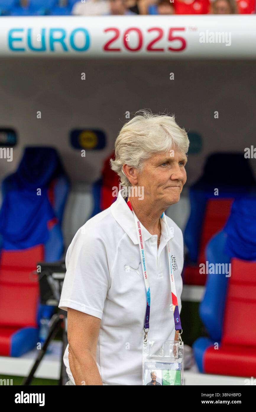 BASEL, SWITZERLAND - JULY 2: head coach Pia Sundhage of Switzerland ...
