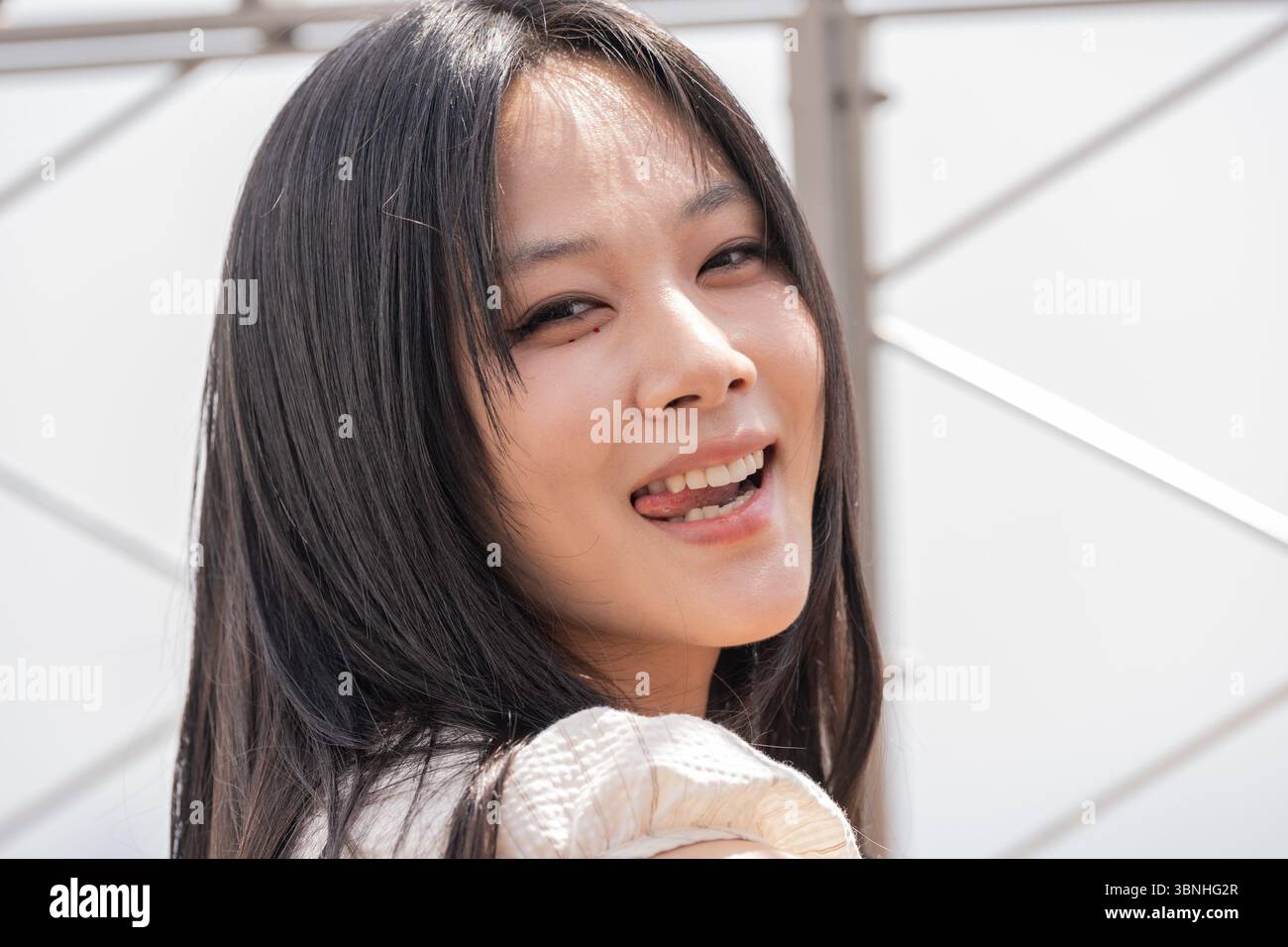 New York, NY, July 2, 2025: BIBI, South Korean singer-songwriter (Kim Hyeong-seo) wearing dress ...
