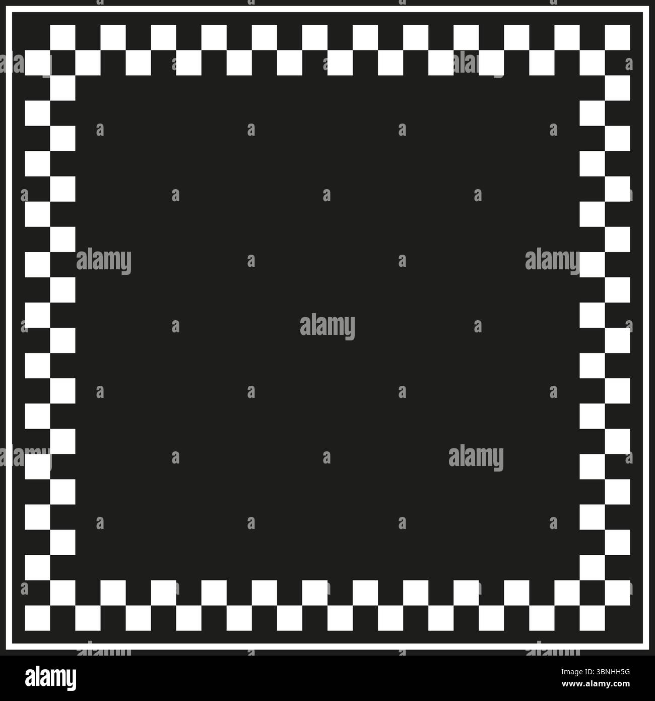 Checkered frame icon. Bold square border. Monochrome Vector edge ...