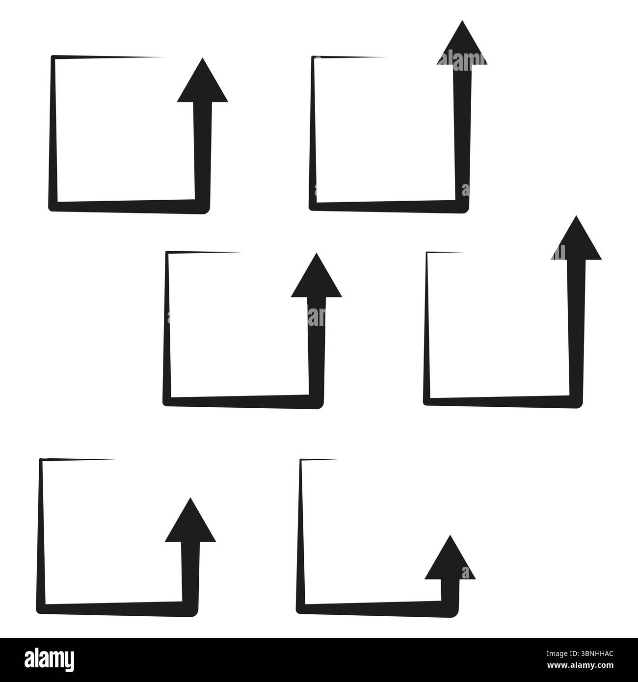 Corner arrow icons. Direction angle symbols. Vector turn indicators ...