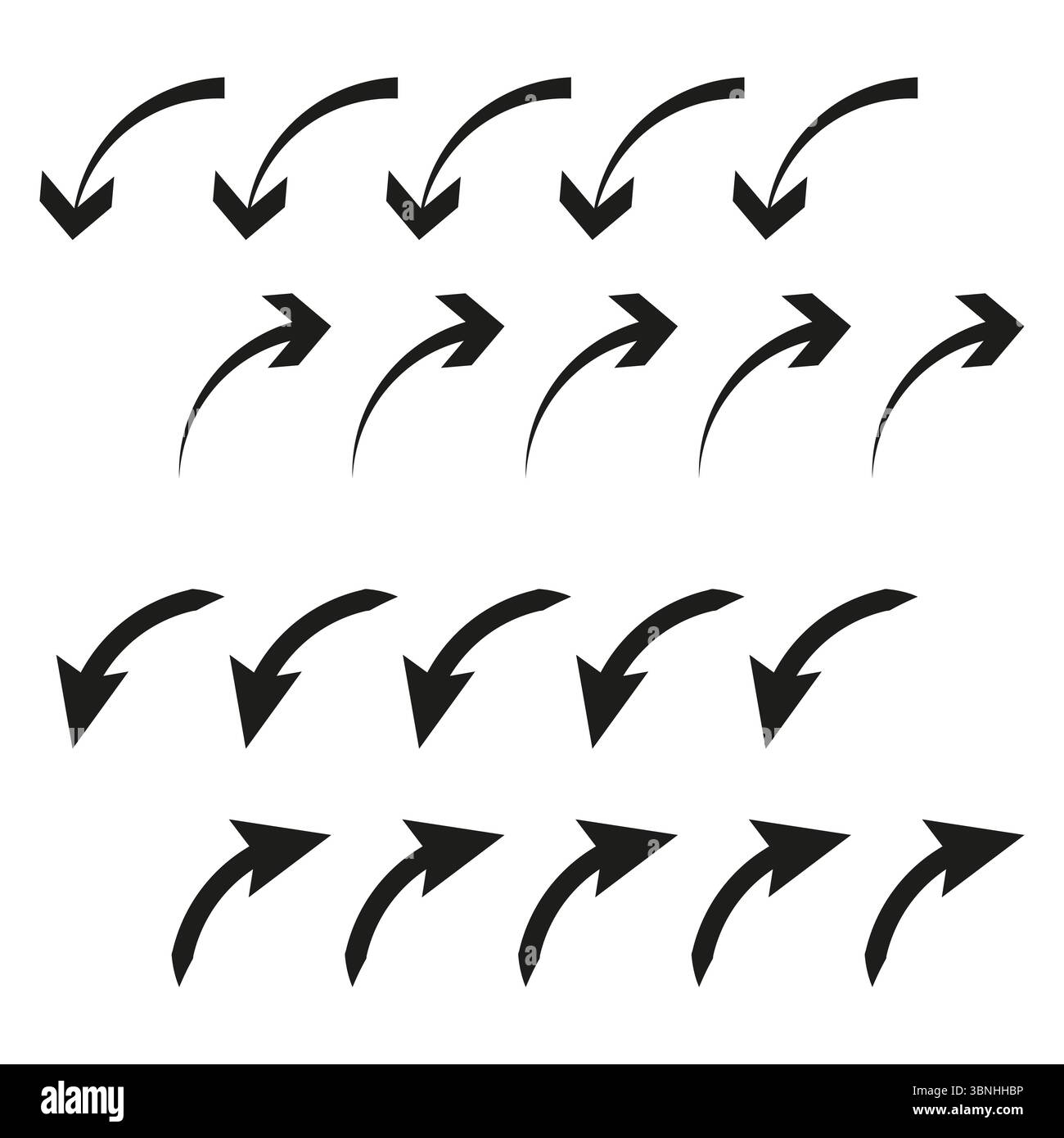 Direction arrow set. Pointing vector symbols. Navigation indicator ...