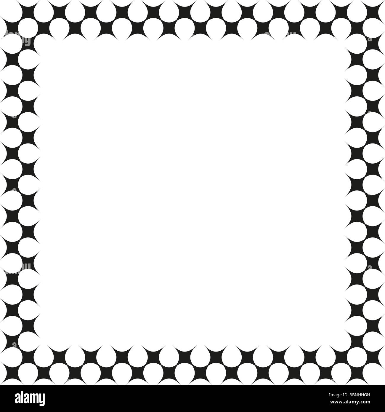 Star circle border. Dotted ring frame. Monochrome Vector edge ...