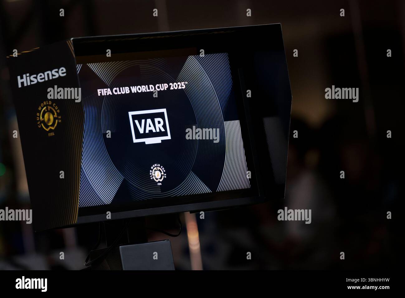 The screen using for VAR (video assistant referee) is pictured prior to ...