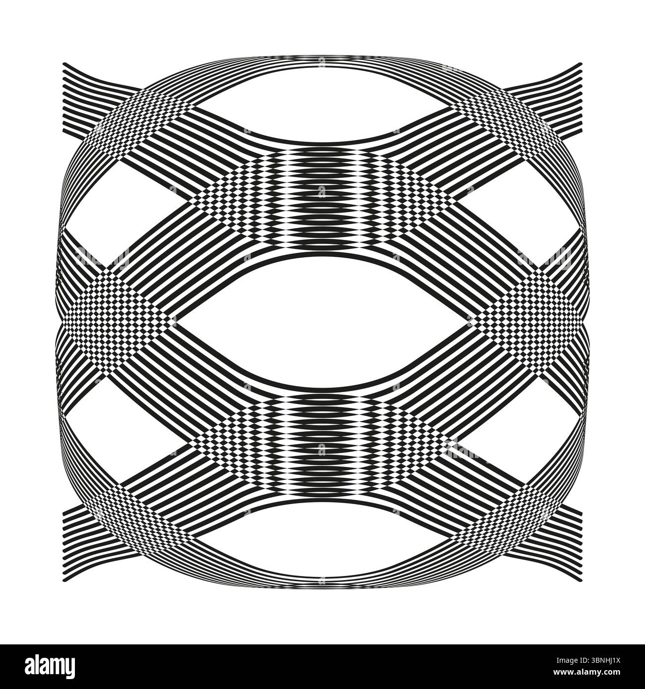 Elliptic loop icon. Double band pattern. Interwoven ring Vector ...