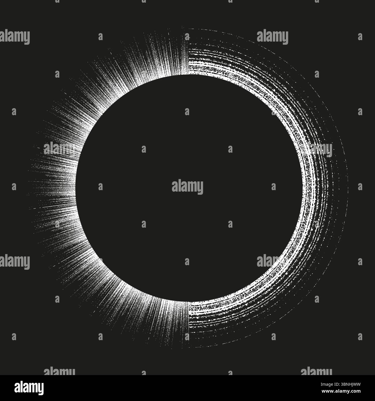 Black ring glow. Dark circle frame. Vector halo effect. Mysterious ...