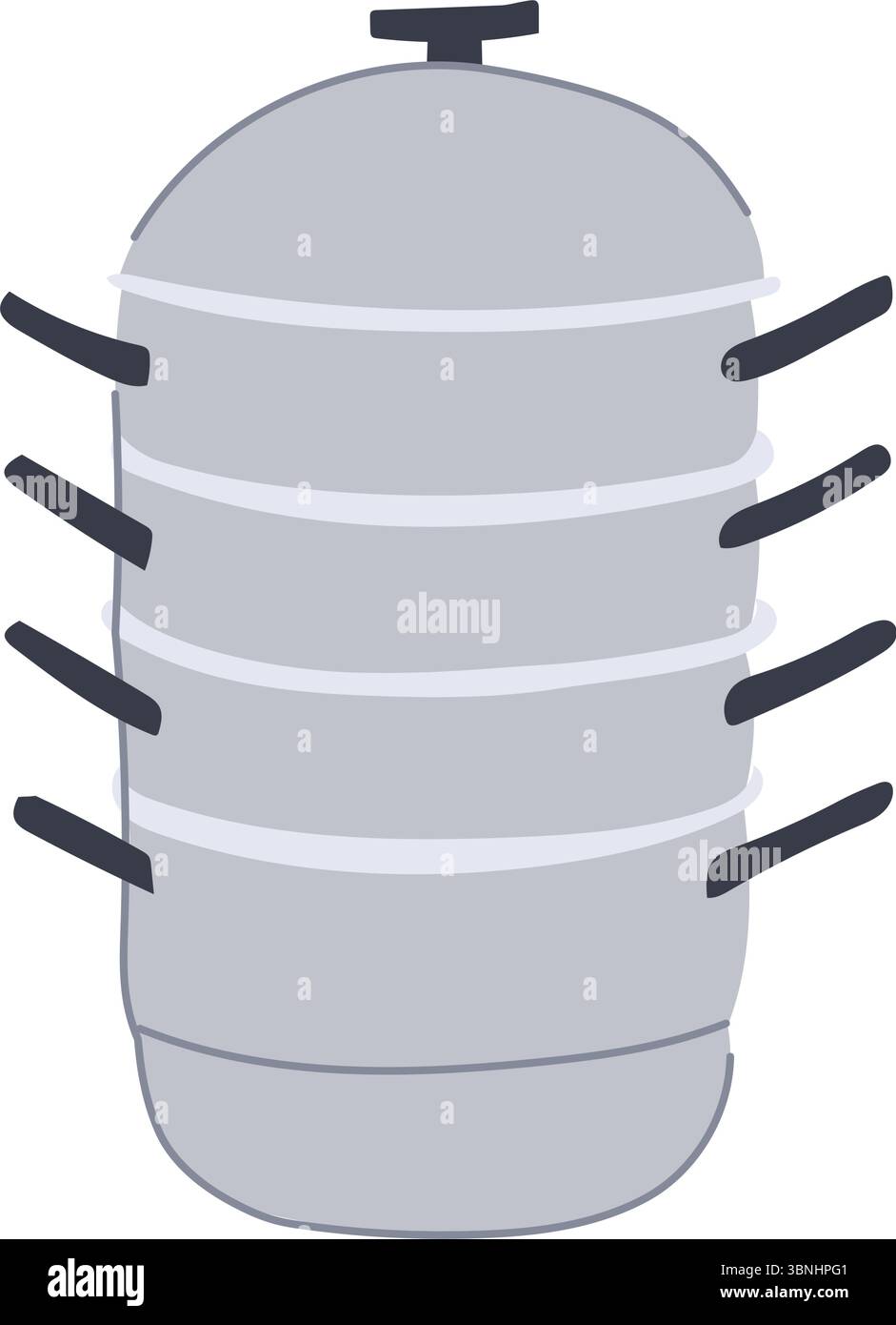 dumplings steamer pot cartoon vector illustration Stock Vector Image ...