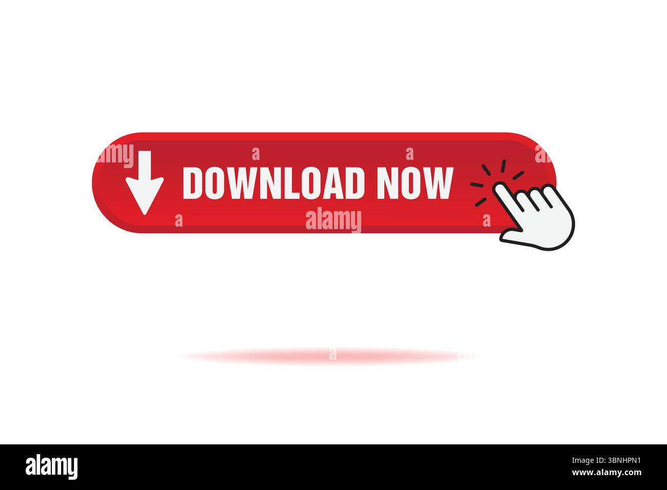 "Download Now Button - Green Color with Arrow and Click Hand Icon Stock ...