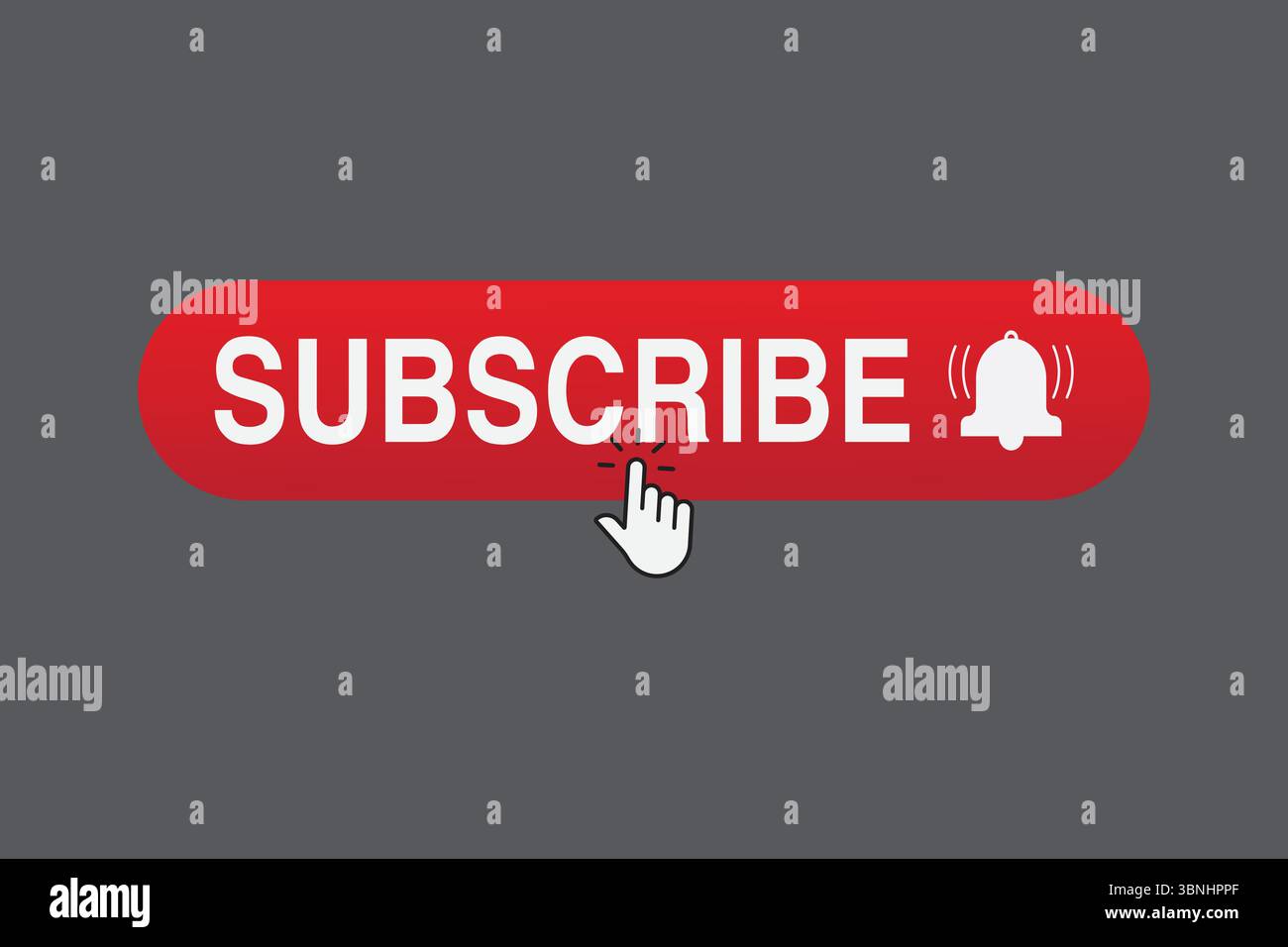 "Subscribe Button Icon - Click with Bell Notification Symbol Stock Vector Image & Art - Alamy